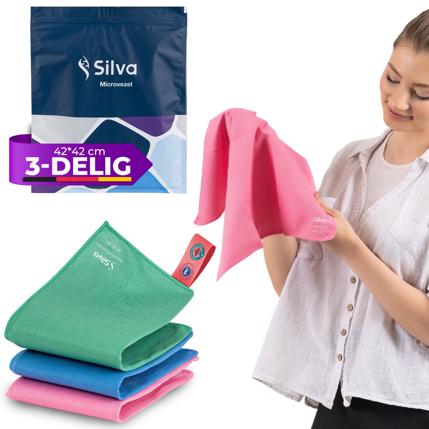 Premium Microvezel Glazendoek - 3 stuks